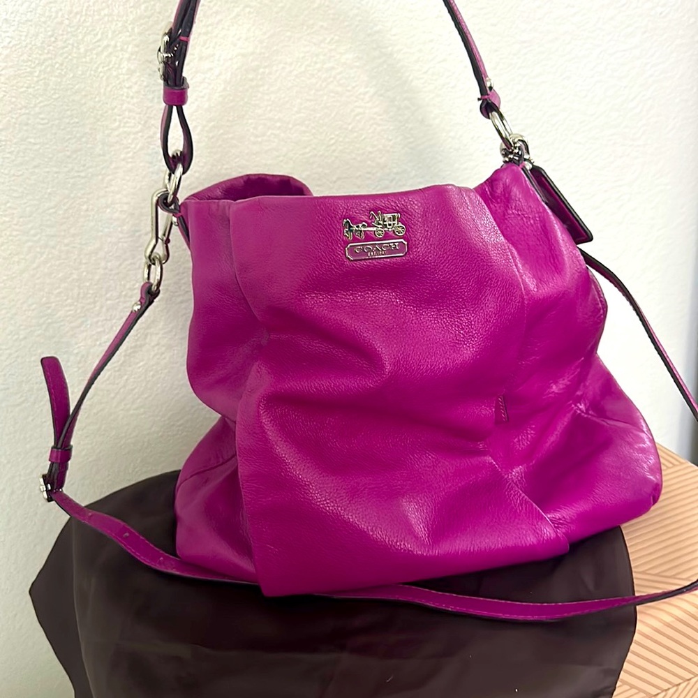 Coach Leather Hobo - Hot Pink/Fuchsia - Gem